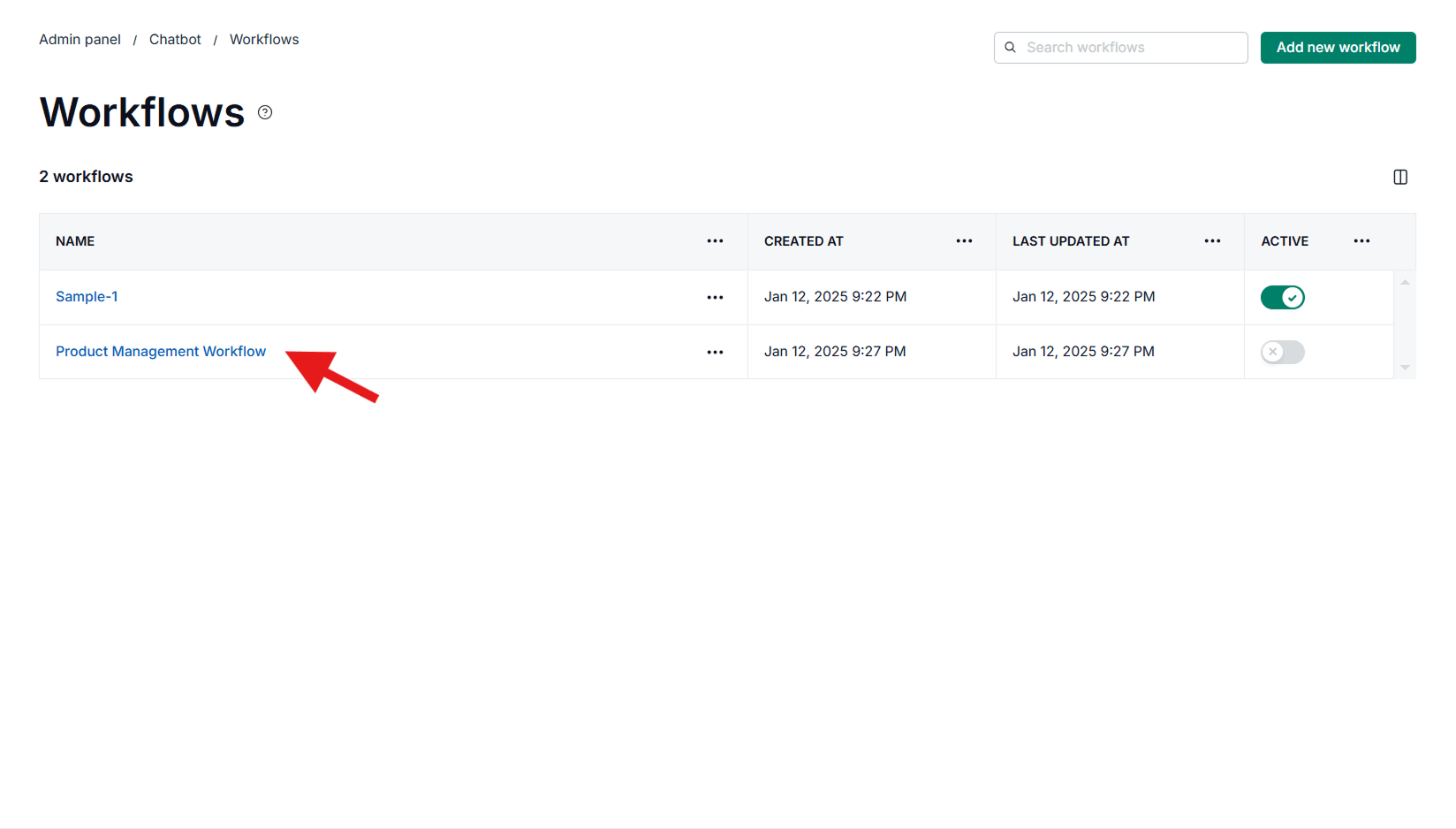 Adding and managing workflows | NeetoChat